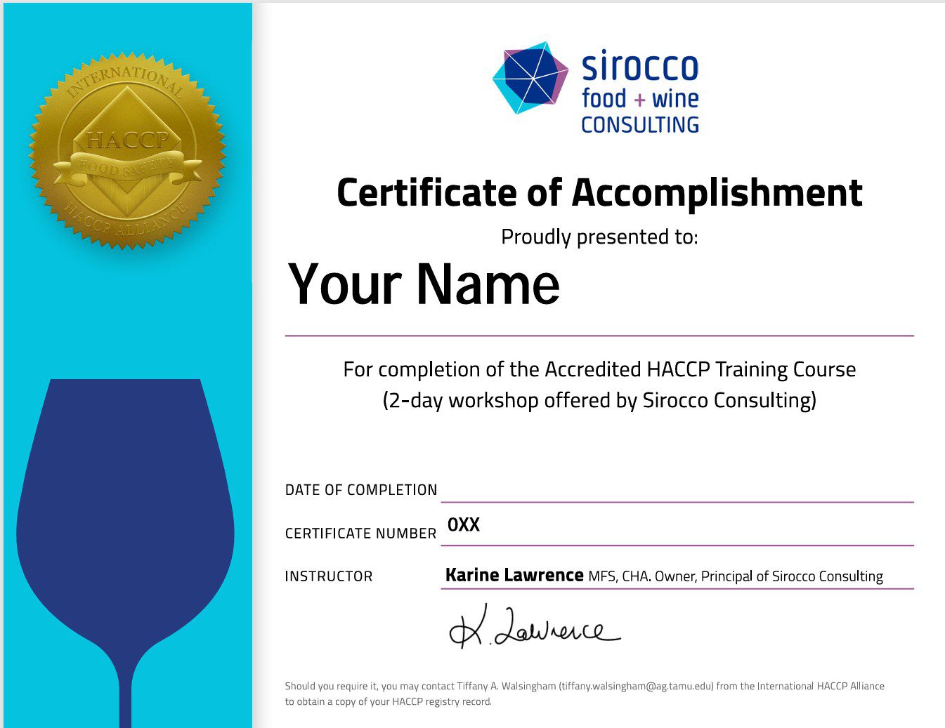 HACCP Training Course – 2-days - Sirocco Consulting